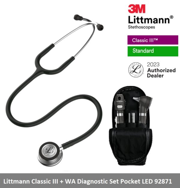 3M Littmann Classic III Stethoscope with Welch Allyn Diagnostic Set ...