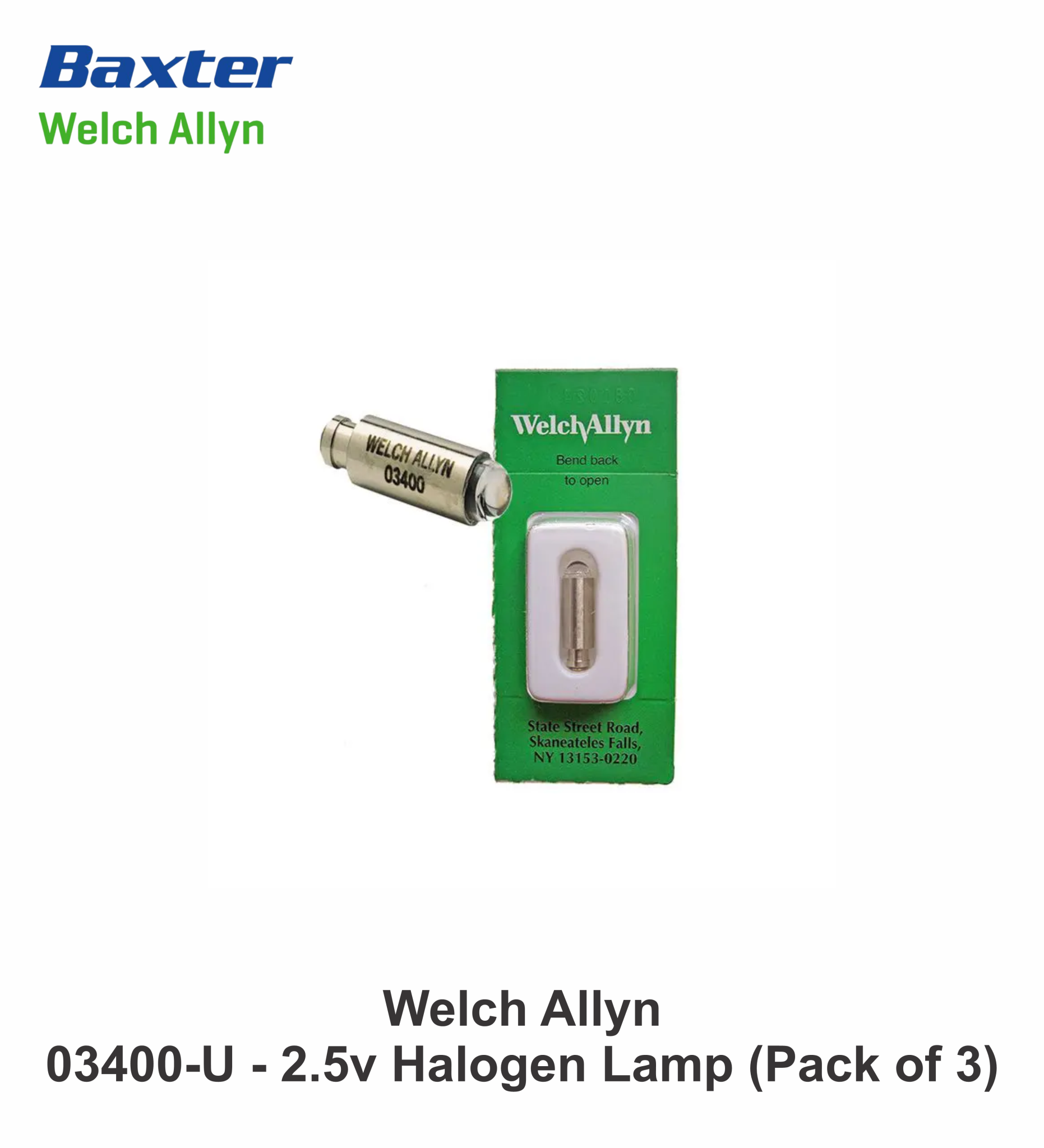 Welch Allyn 03400-U 2.5v Halogen Lamp (1 pc) – Medi-Care Products Estore