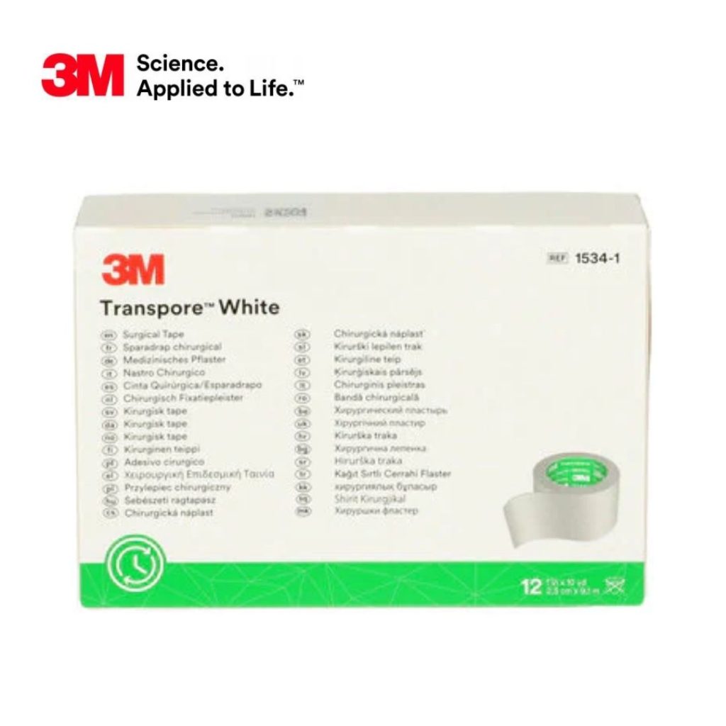 3M Transpore White Surgical Tape 1 inch 1534-1 (12 Rolls/Box) – Medi ...